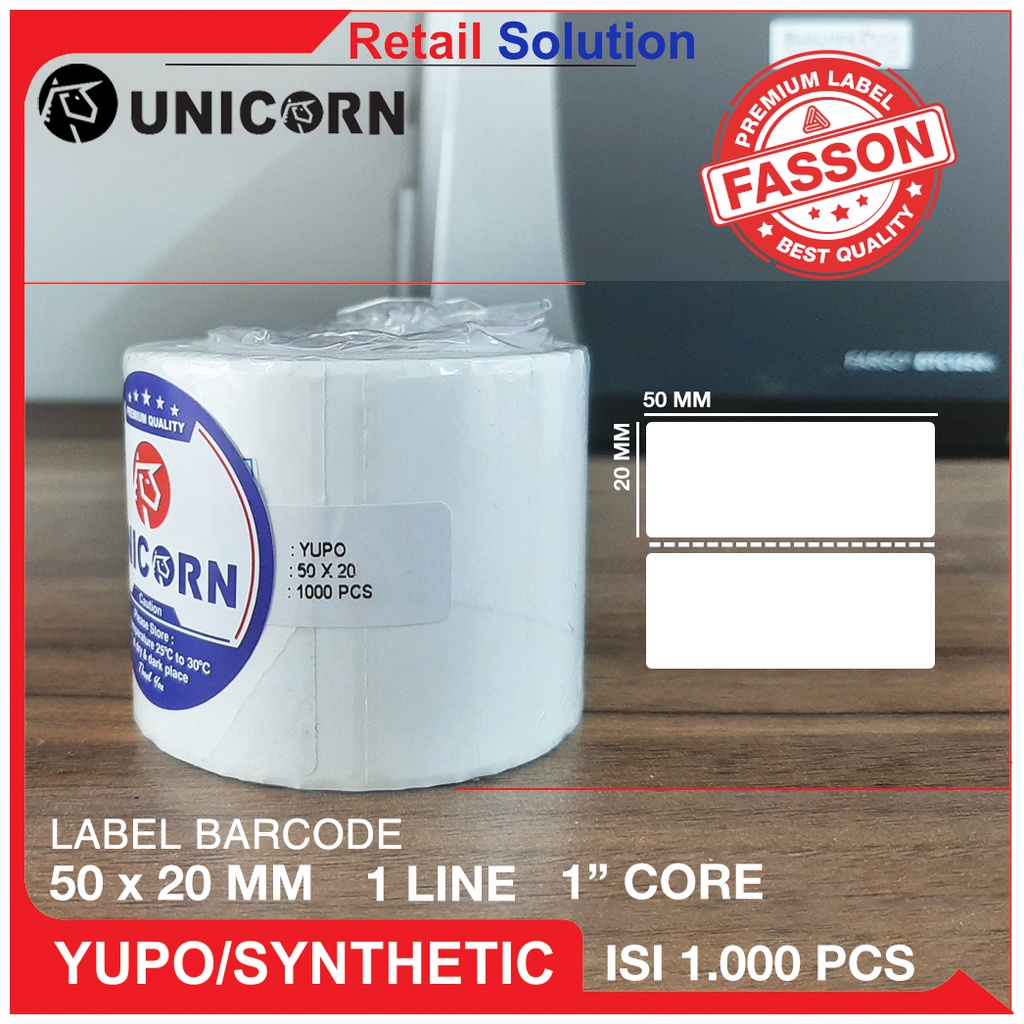 Jual Stiker Label Barcode YUPO Synthetic 50x20 mm / 50x20mm / 50 x 20 ...
