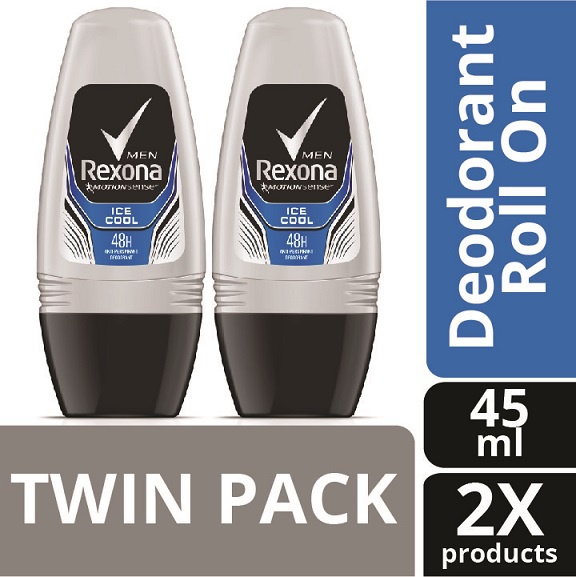 Jual Rexona Men Anti Perspirant Deodorant Roll On Ice Cool 2 x 50 mL Indonesia|Shopee Indonesia