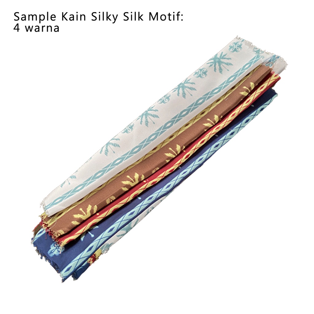 Jual Sample Kain Silky Silk Motif ( Katalog / Swatches / Hanger ...