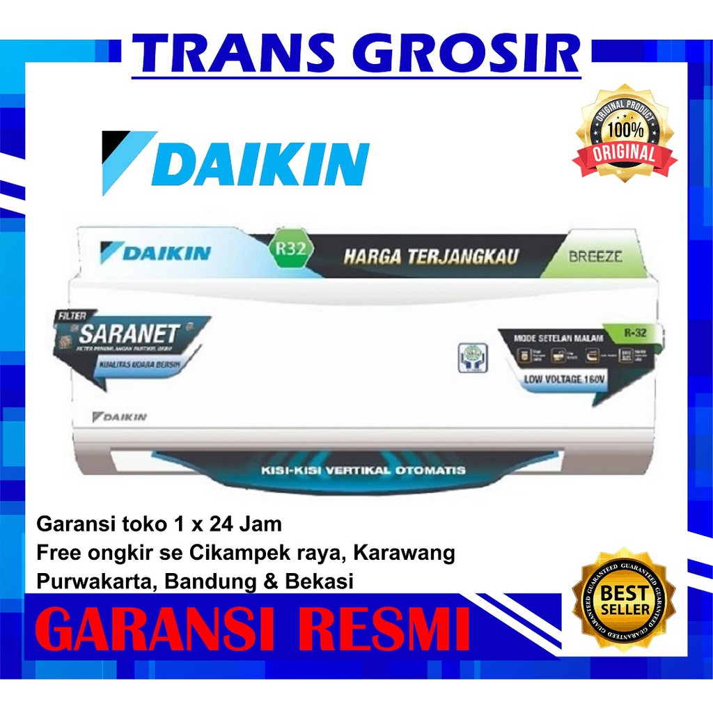 Jual AC DAIKIN FTP25AV14 SPLIT 1 PK BREEZE STANDARD | Shopee Indonesia