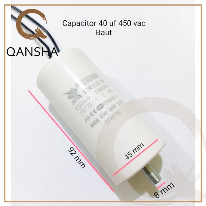 Jual Kapasitor capacitor elektromotor 40 uf 450 vac baut | Shopee Indonesia