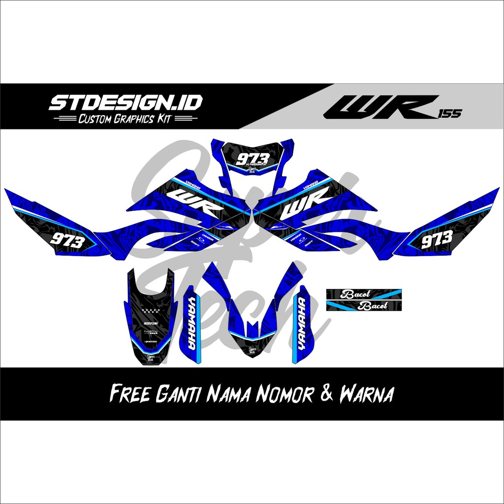 Jual Decal WR155 Full Body Variasi Decal WR Supermoto Aksesoris Stiker ...
