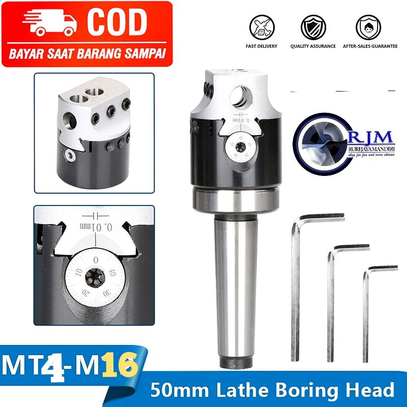 Jual Boring head 50mm F1 set arbor MT4 M16 tanpa holder pisau cocok untuk mesin milling bor ...