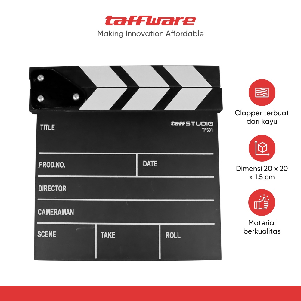 Jual TaffSTUDIO Woopower Profesional Clapper Board Classical Movie Film ...
