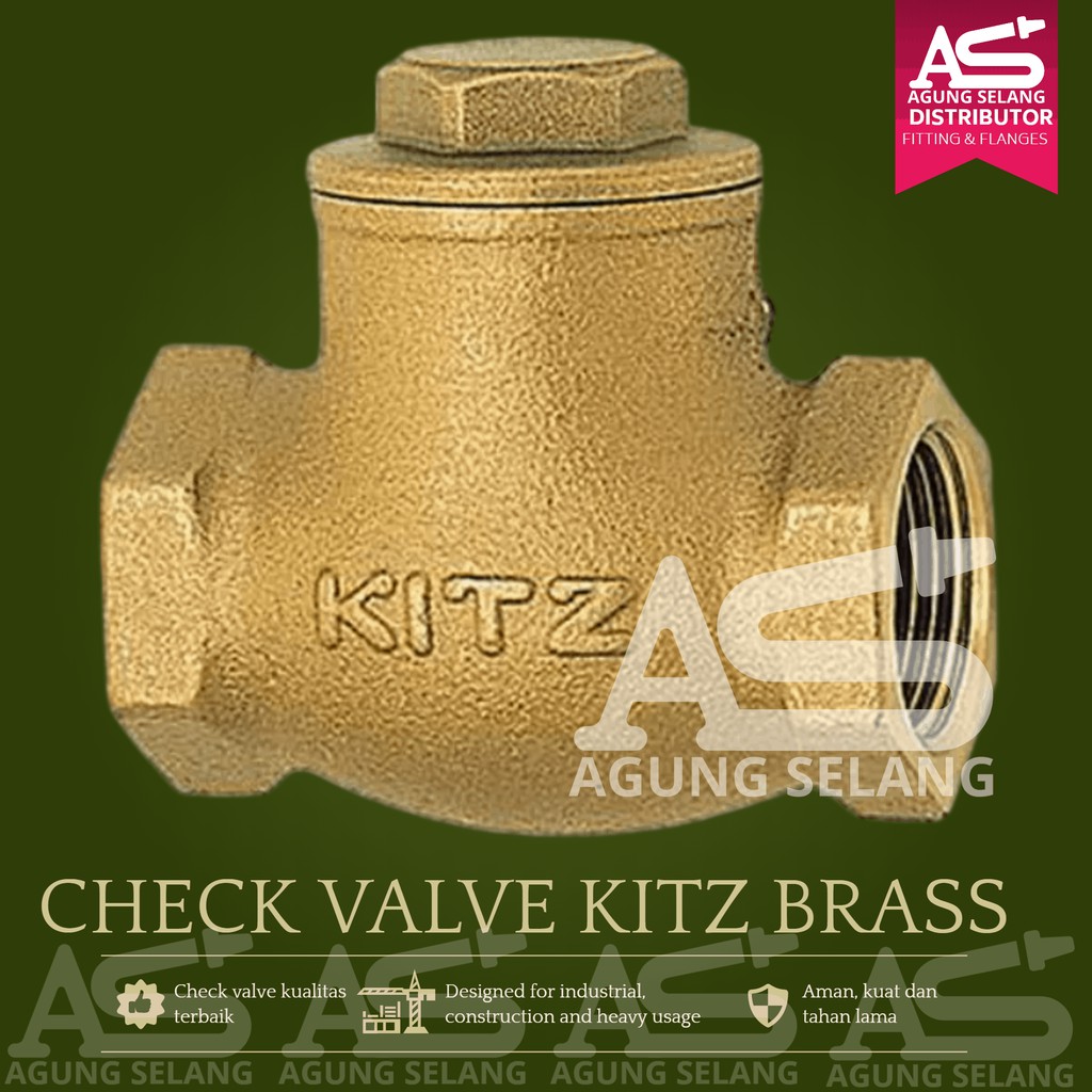 Jual Check Valve KITZ 1" Kuningan Original Cek Valep 1 inch Drat Brass ...