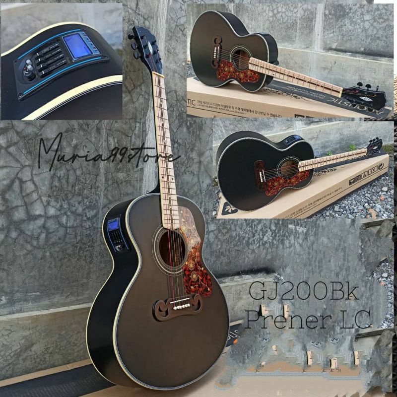 Jual Gitar Akustik Elektrik Model J200 Prener LC | Shopee Indonesia