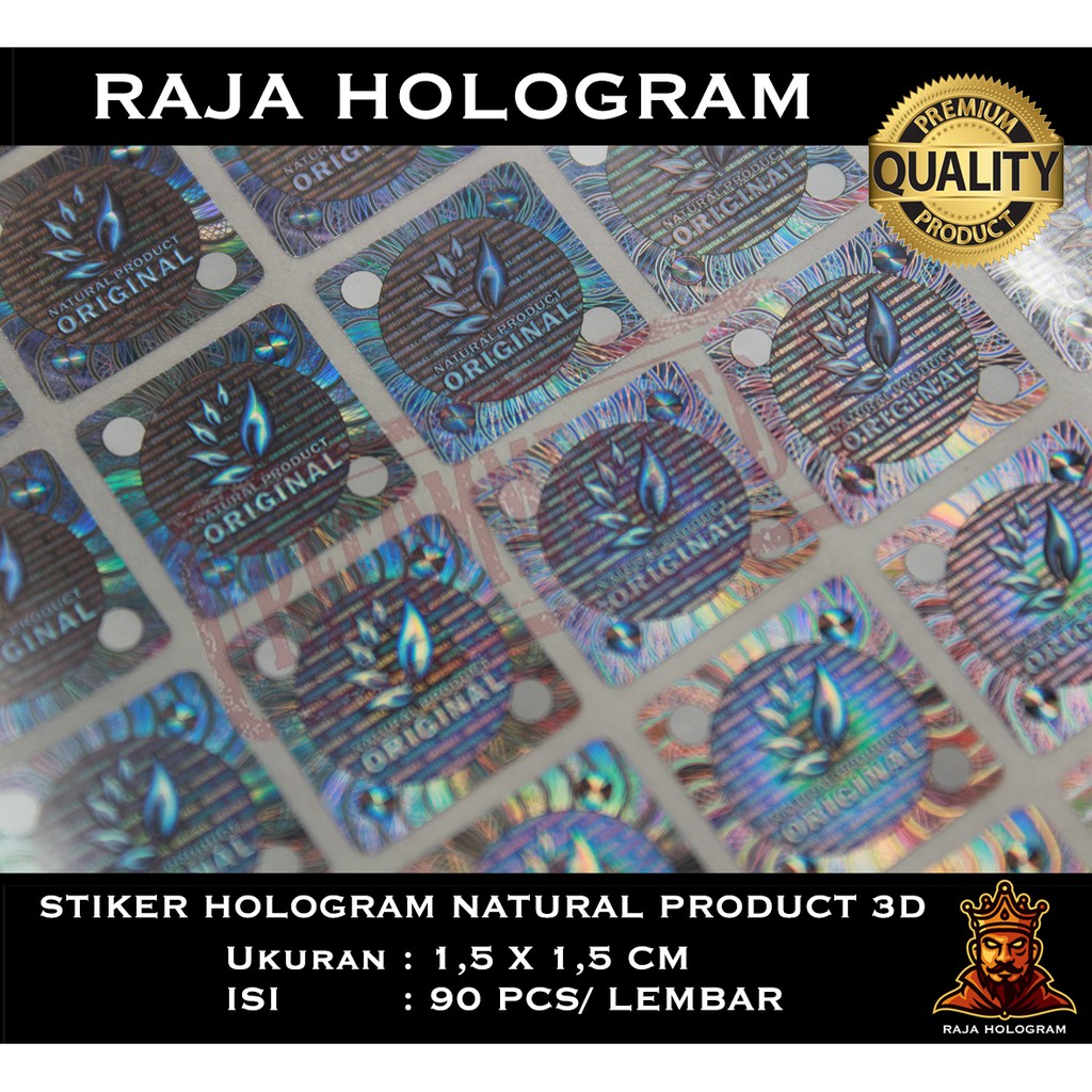 Jual STIKER HOLOGRAM NATURAL PRODUCT 3D CETAK STICKER SEGEL LABEL HURUF ...
