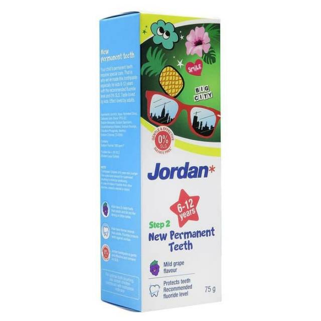 Jual Jordan Toothpaste Step 2 New Permanent Teeth 75gr Indonesia|Shopee ...