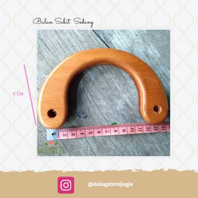 Handle Tas Kayu setengah bulat Bentuk C Ukuran Sedang / handle tas kayu ...