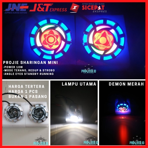 Jual PROJIE LED SHARINGAN MINI 2,5 INCH LAMPU FROJI UTAMA MOTOR RAINBOW ...