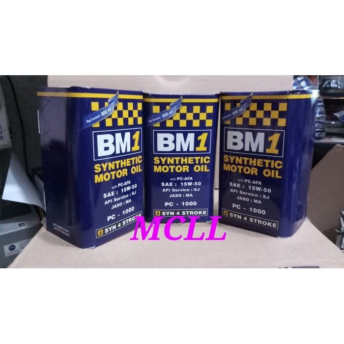 Jual OLI MESIN BM1 SAE 15W-50 4T MA PC-1000 800ml | Shopee Indonesia