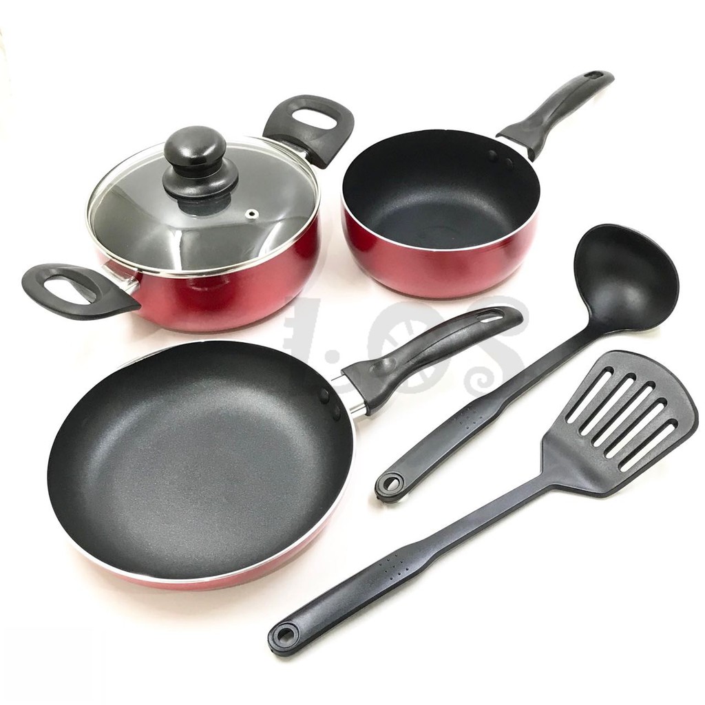 Jual Panci Teflon Set 4pc+2pc Sodet (00253.00035) | Shopee Indonesia