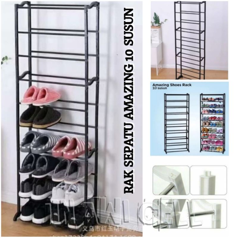 Jual RAK AMAZING SEPATU SENDAL AMAZING 10 TINGKAT MULTIFUNGSI 10 SUSUN ...