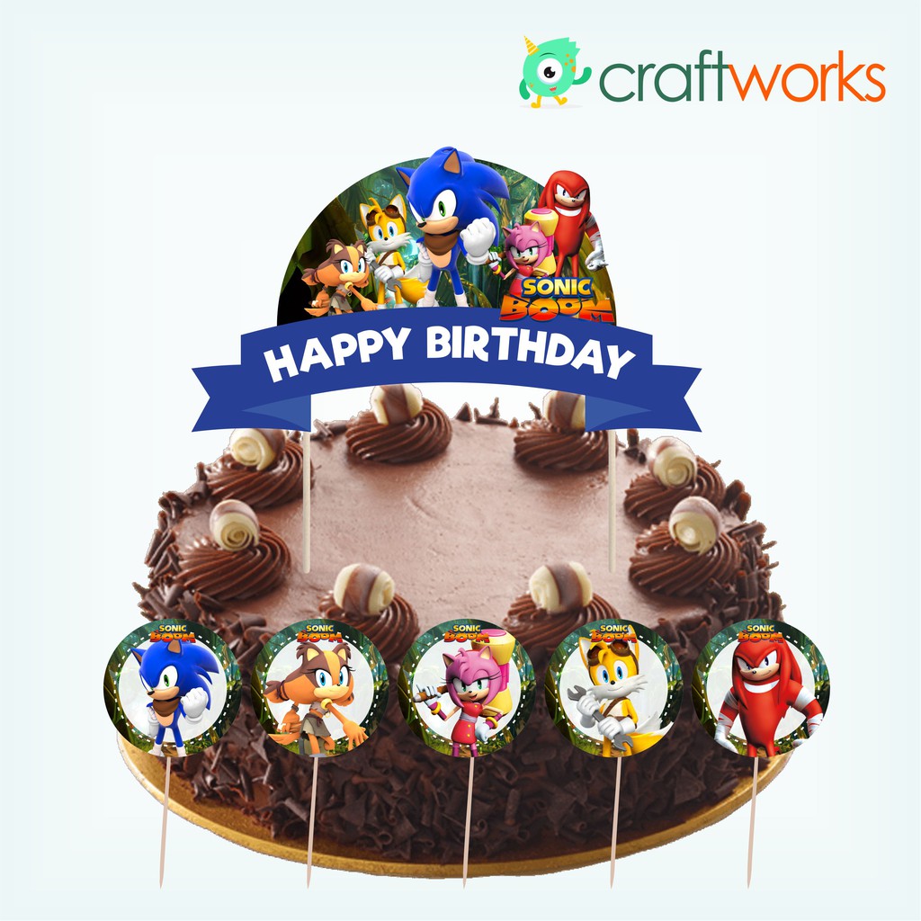 Jual CAKE TOPPER SET - SONIC BOOM | Shopee Indonesia