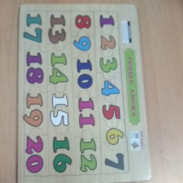 PUZZLE ANGKA NUMBER (+words) - MAINAN PUZZLE KAYU EDUKASI MONTESSORI ...