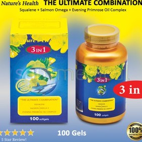 Jual suplemen omega squalene NATURES HEALTH 3 in 1 isi 100 fish oil ...