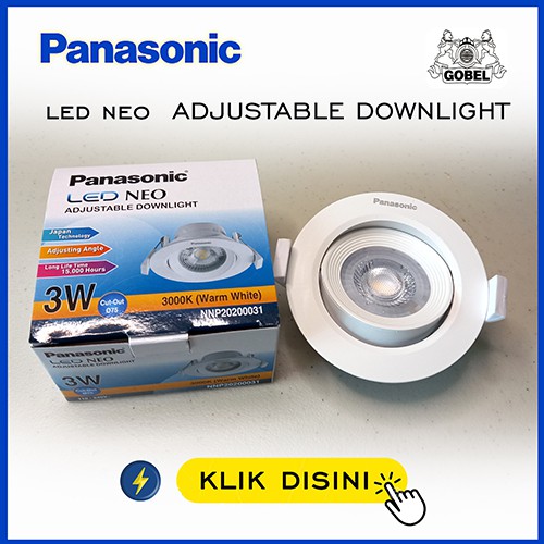 Jual Lampu LED Panasonic Downlight Adjustable 3 watt 5 watt warm ...