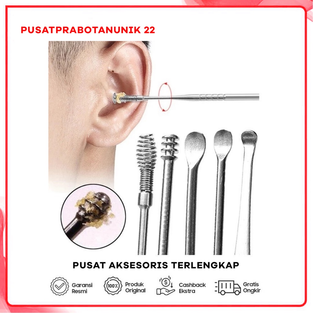 Jual Alat korek kuping telinga pembersih kotoran Ear wax Stainless ...