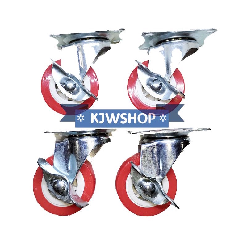 Jual Roda Nylon Merah HD set 4pcs REM Roda Nilon 2" Roda Koper Pakai ...