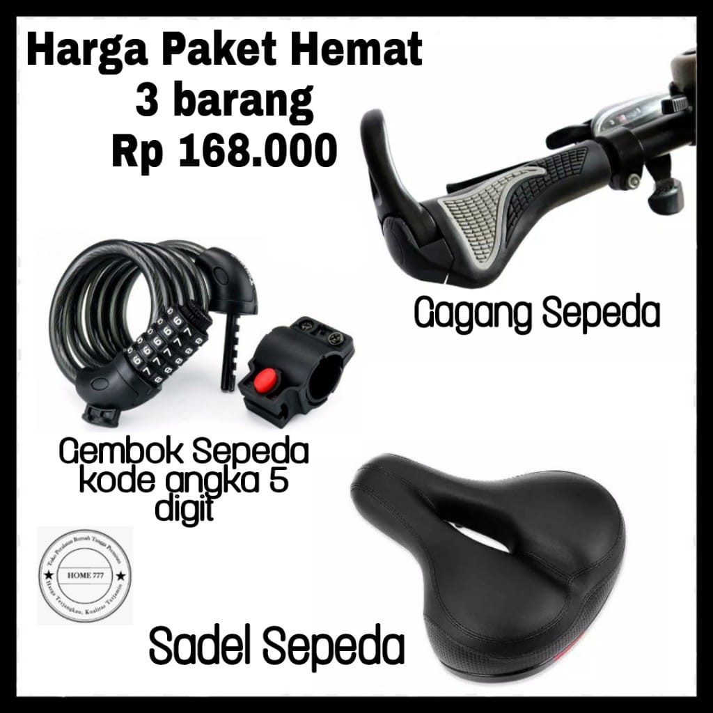 Jual Sadel Sepeda Paket Murah ( + Gembok Sepeda dan Gagang Sepeda ...