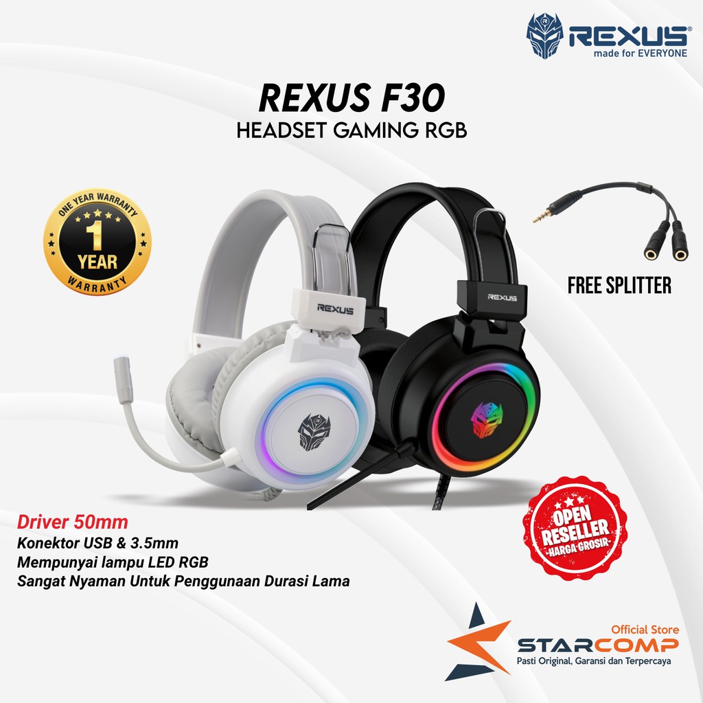 Jual Headset Gaming REXUS F30 VONIX LED RGB Spectrum Indonesia|Shopee ...