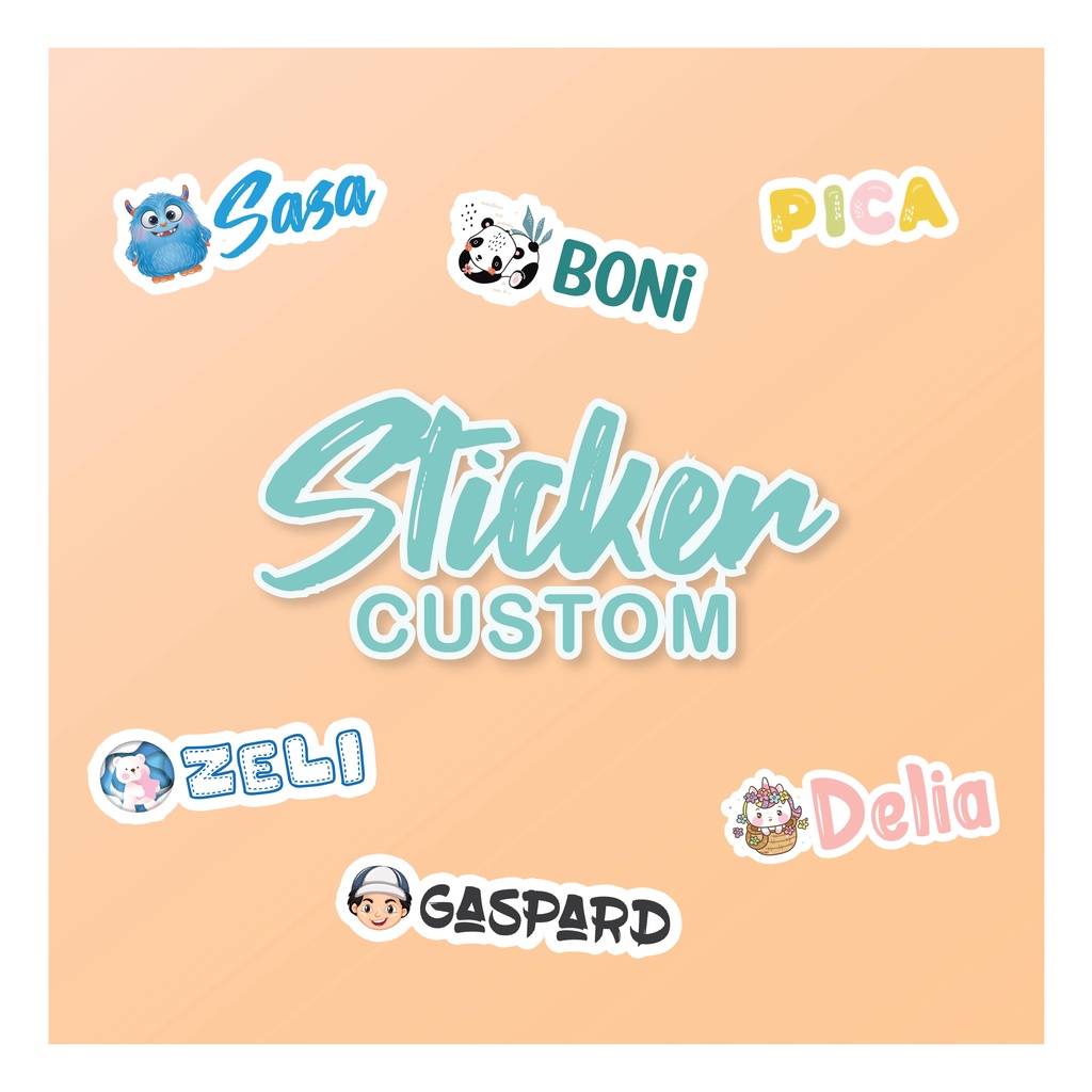Jual STICKER CUSTOM / STIKER NAMA CUSTOM minimal 10 pcs | Shopee Indonesia