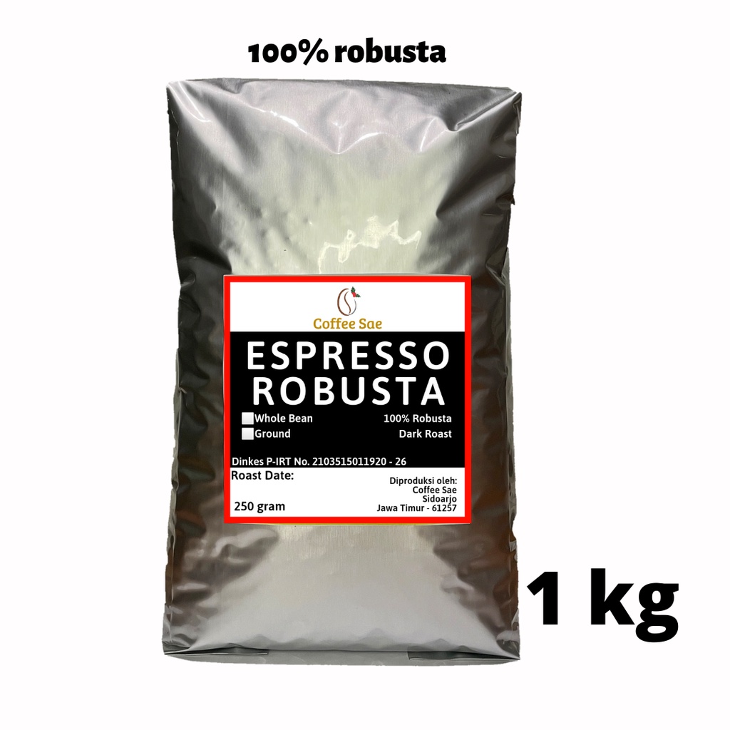 Jual Kopi Espresso full Robusta 1kg Biji atau Bubuk Kopi Fine Robusta ...