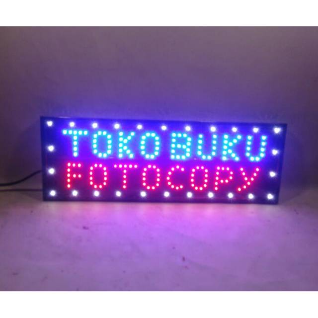 Jual Tulisan lampu led / led sign toko buku fotocopy foto copy new ...