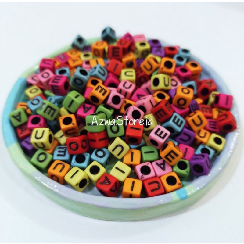 Jual [PILIH WARNA] MANIK HURUF KOTAK | MANIK HURUF WARNA | MANIK HURUF ...