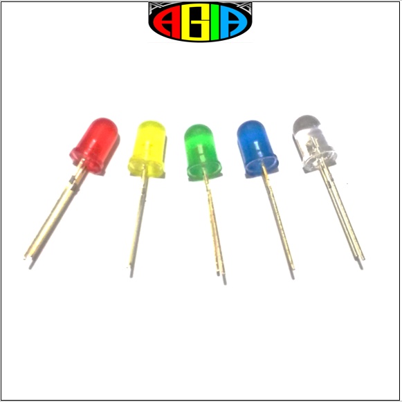 Jual Lampu LED 5mm Terang Merah Kuning Hijau Biru Putih Diffused Round ...