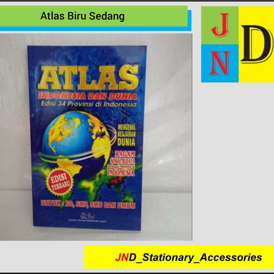 Jual Buku Atlas Sedang Indonesia dan Dunia Berwarna Biru Lengkap untuk ...