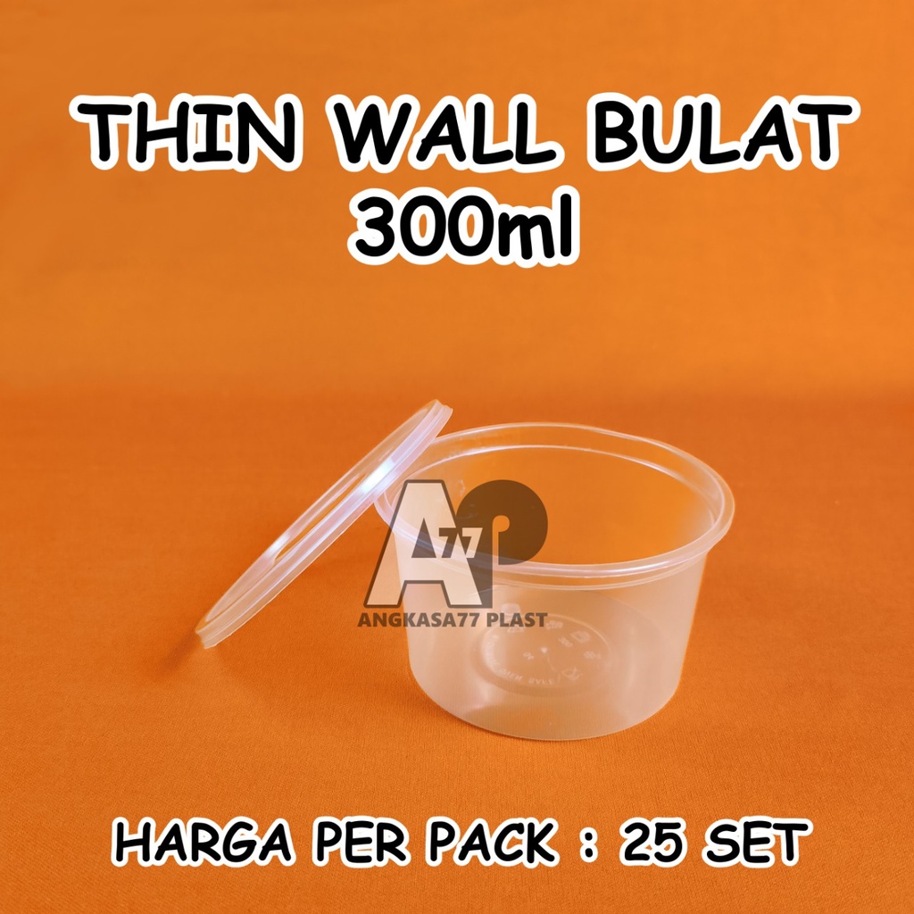 Jual Thinwall 300ml Bulat Food Container Bowl 300ml (ISI 25SET ...