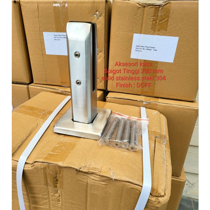 Jual Spigot kaca doff spigote tiang railing braket jepit stainless ...