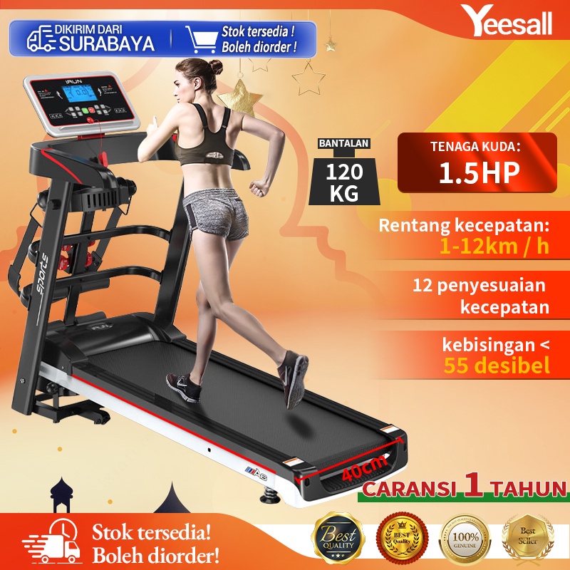 Jual YEESALL Treadmill rumah kebugaran lipat multifungsi mini treadmill ...