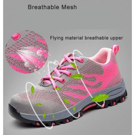 Jual Murah Safety shoes wanita pink model sporty ringan untuk kerja ...
