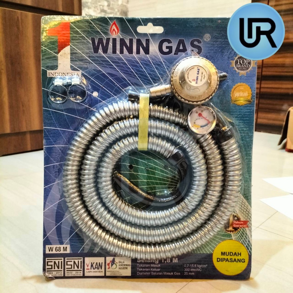 Jual REGULATOR GAS + SELANG MERK WINN W68 GAS SNI ORIGINAL | INDIKATOR ...