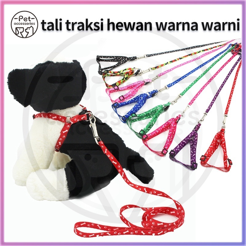Jual harness kucing warna-warni bermotif bentuk Y tali hewan peliharaan ...