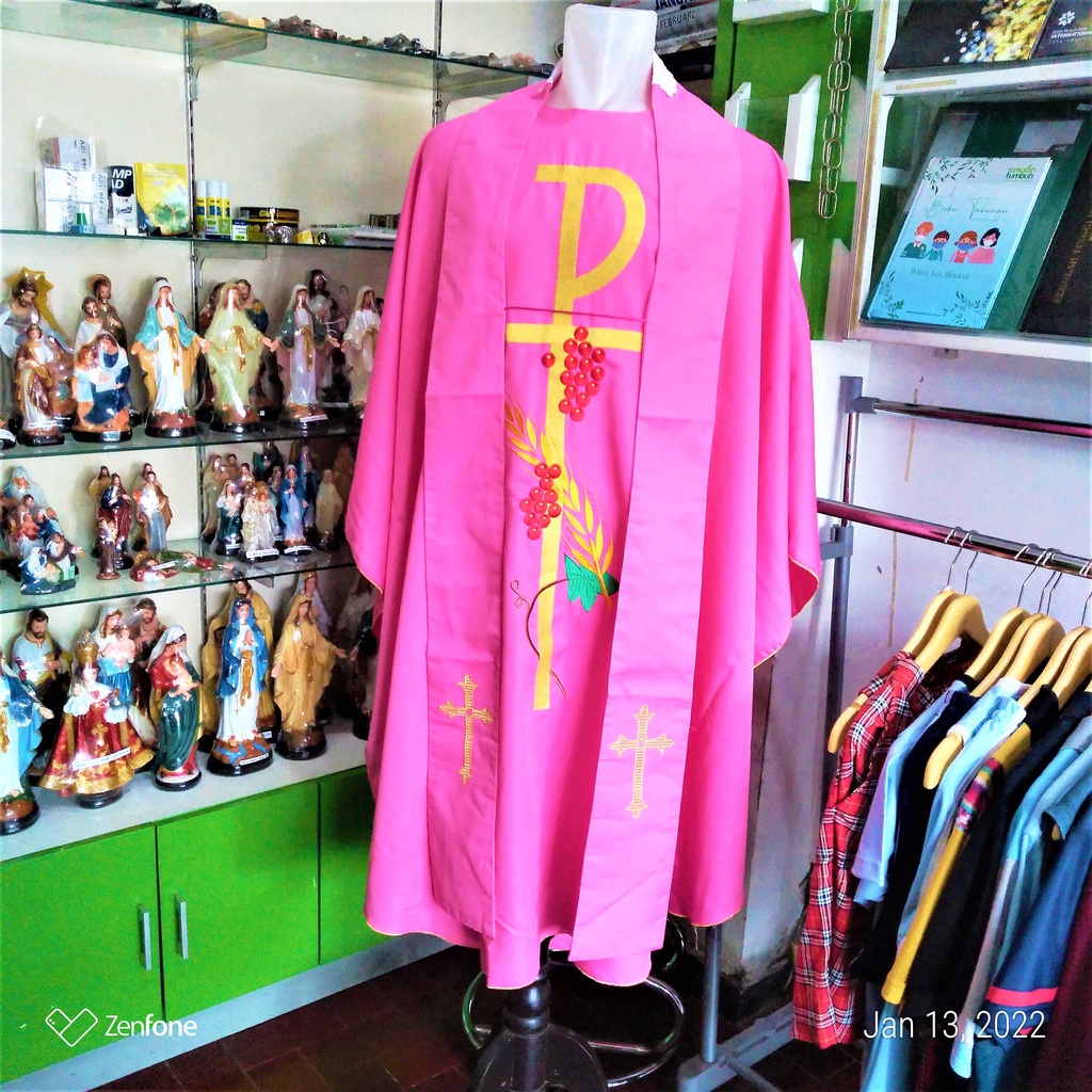 Jual Jubah Imam/Kasula Pastor/Kasula Imam 008C Salib Anggur Gandum ...