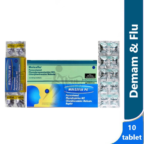 Jual Molexflu & Molexflu PE Strip @ 10 tablet - obat demam pilek bersin ...