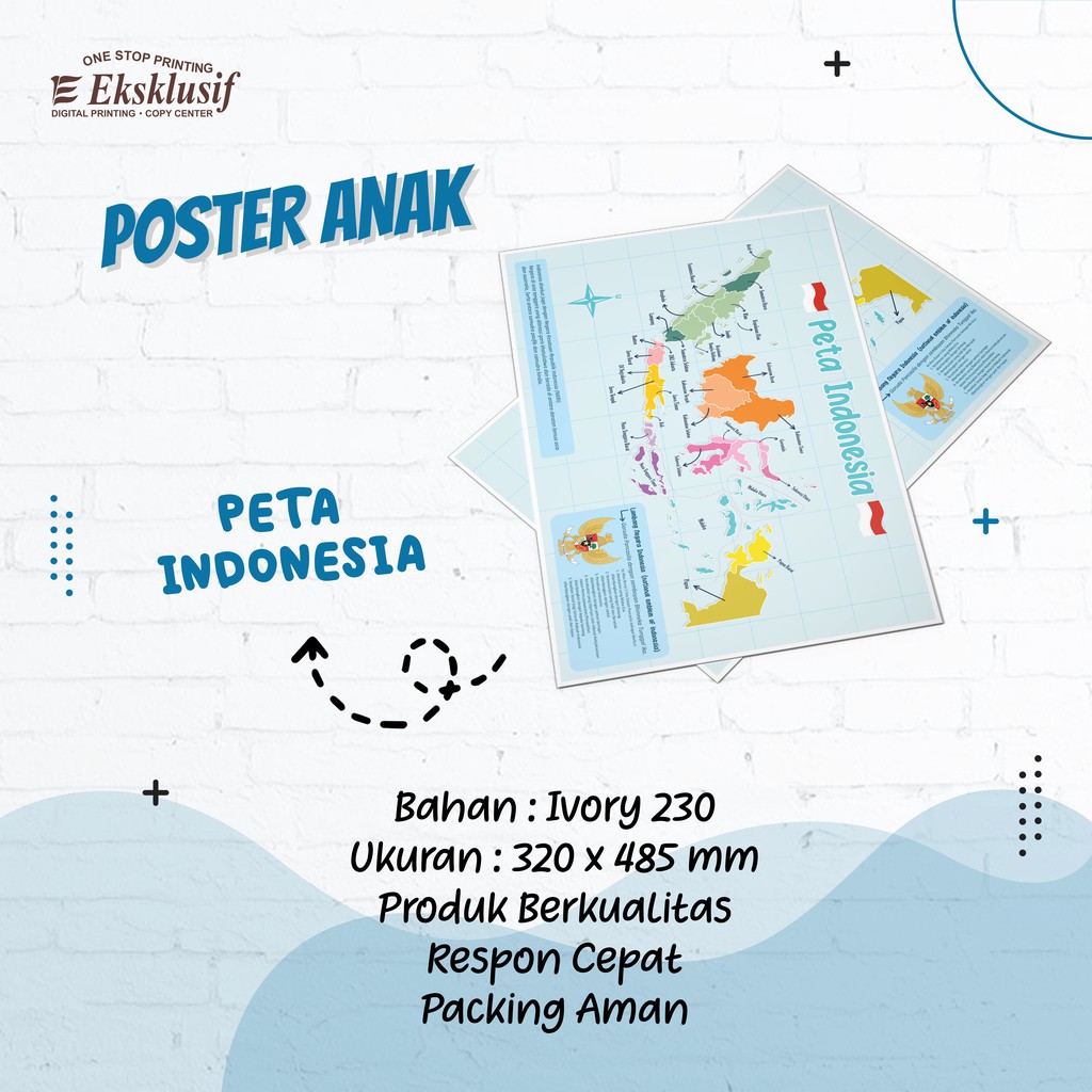 Jual Poster Anak / Poster Dinding (PETA INDONESIA) Poster Edukasi ...