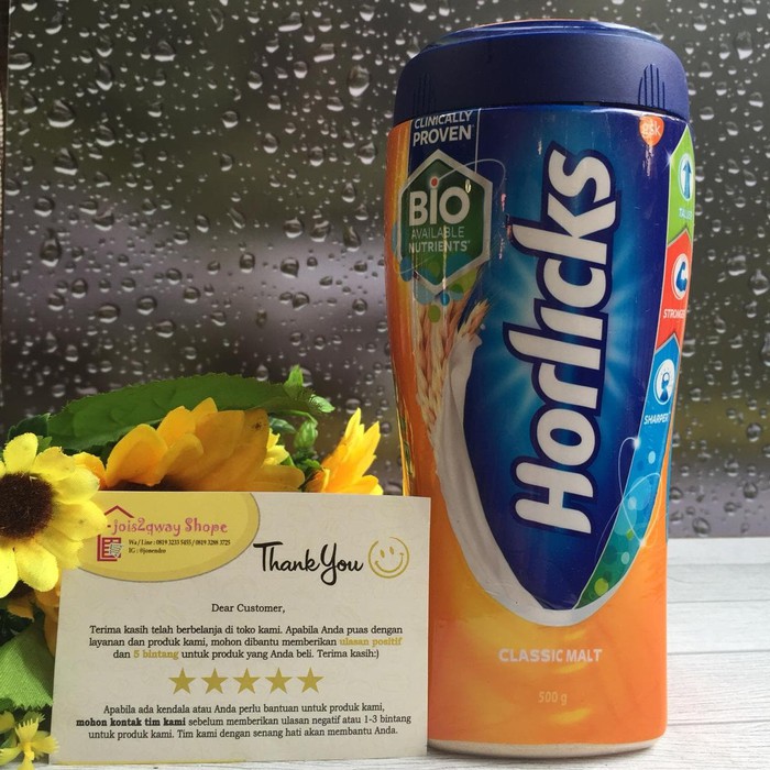 Jual Minuman Nutrisi Horlicks Classic Malt 500gr / Kemasan Botol ...