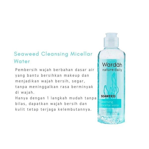 Wardah Nature Daily Seaweed Cleansing MIcellar Water 100 ml/Wardah ... Wardah Nature Daily Seaweed Cleansing MIcellar Water 100 ml/Wardah ...