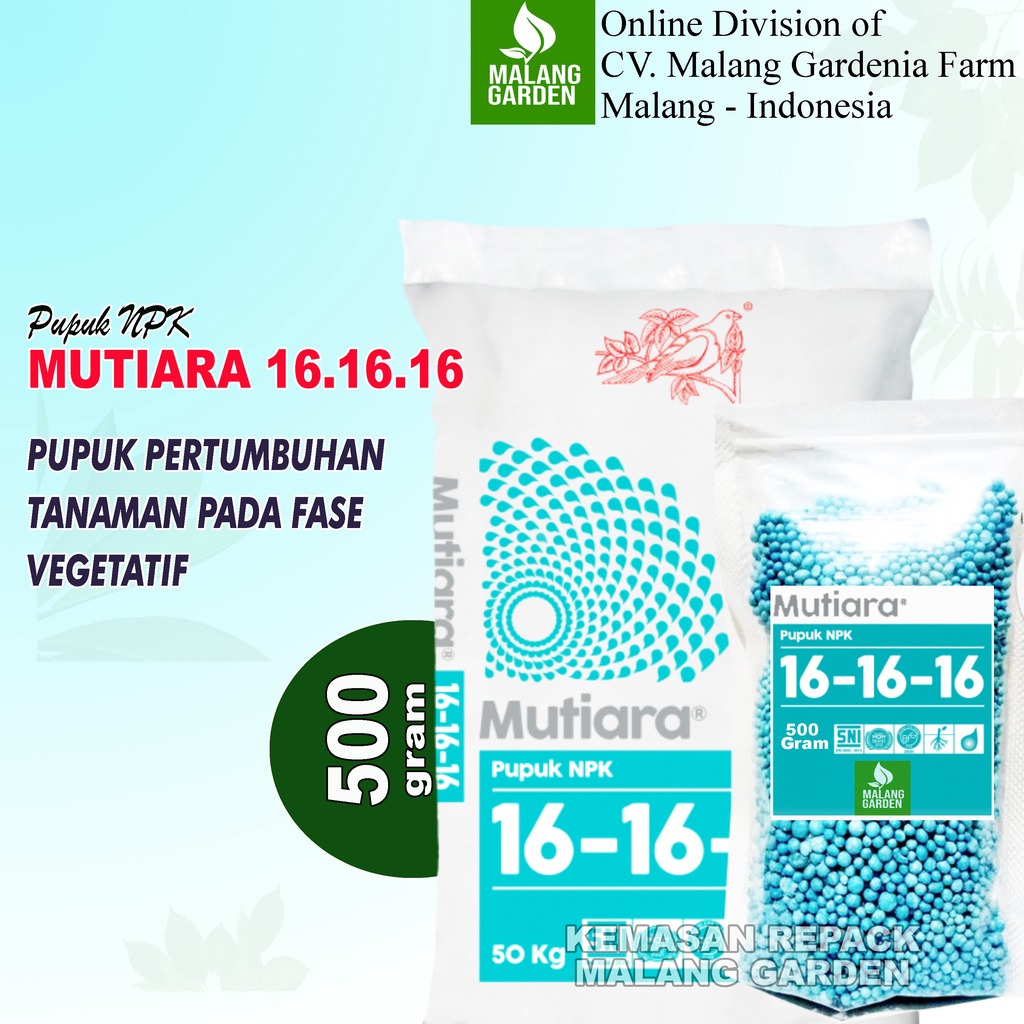 Jual REPACK Pupuk NPK Mutiara 16-16-16 500gram | NPK Mutiara 500 gram ...