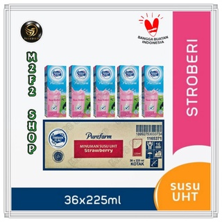 Jual Susu Bendera Frisian Flag Purefarm UHT Strawberry | Stroberi Kotak UHT - 225 ml (Kemasan ...