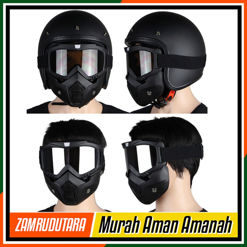 Jual Goggle Mask Modular Kacamata Google Masker Helm Motor Bollfo Retro ...