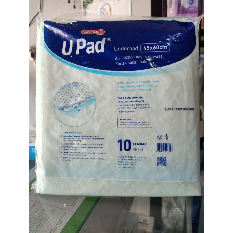 Jual Underpad Onemed Pad 45 x 60 cm Perlak Upad isi 10lbr alas pet alas ...