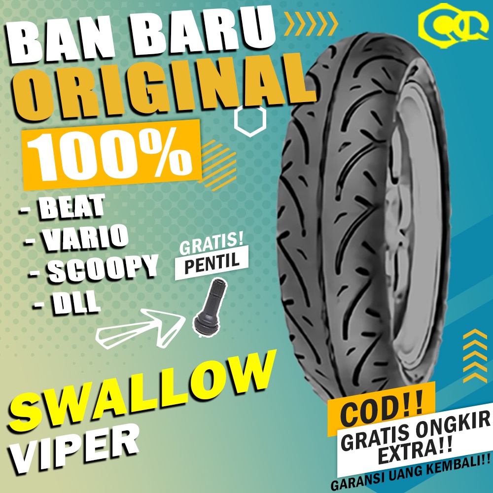 Jual BAN DEPAN BELAKANG TUBLES MOTOR MATIC BEAT VARIO SCOOPY BAN TUBELESS SWALLOW VIPER RING 14 ...