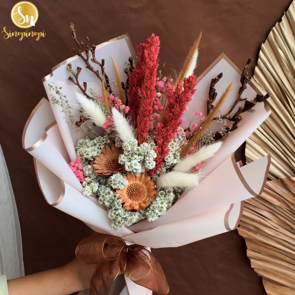 Jual BUCKET DRIED FLOWER RUSTIC WARNA | RANGKAIAN BUNGA DEKORASI HIAS ...