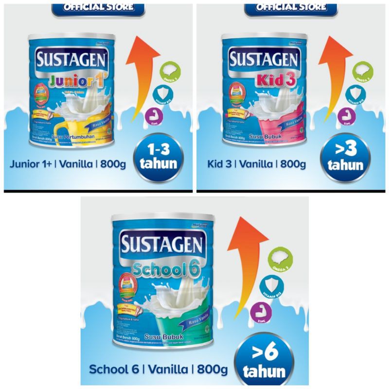 Jual sustagen junior 1/kid 3/school 6+ 800gr Indonesia|Shopee Indonesia