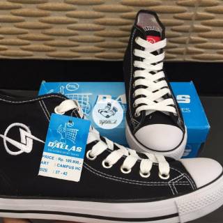Jual SEPATU DALLAS HITAM PUTIH TINGGI ORIGINAL (SEPATU SEKOLAH WARIOR ...